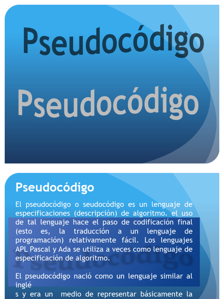 PSEUDOCÓDIGO | PDF | Programación de computadoras | Lenguaje de programación