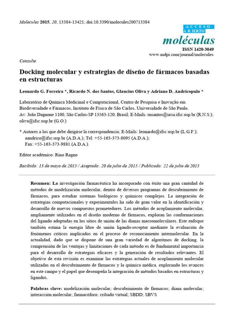 Doking Es | PDF | Descubrimiento de medicamento | Atraque (Molecular)
