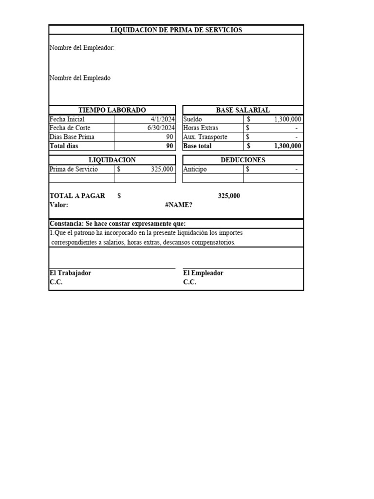 Formato Pago Prima | PDF