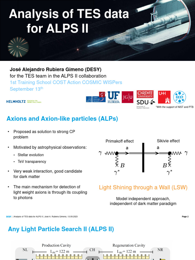 Analysis of A Transition Edge Sensor Data For The ALPS II Experiment ...