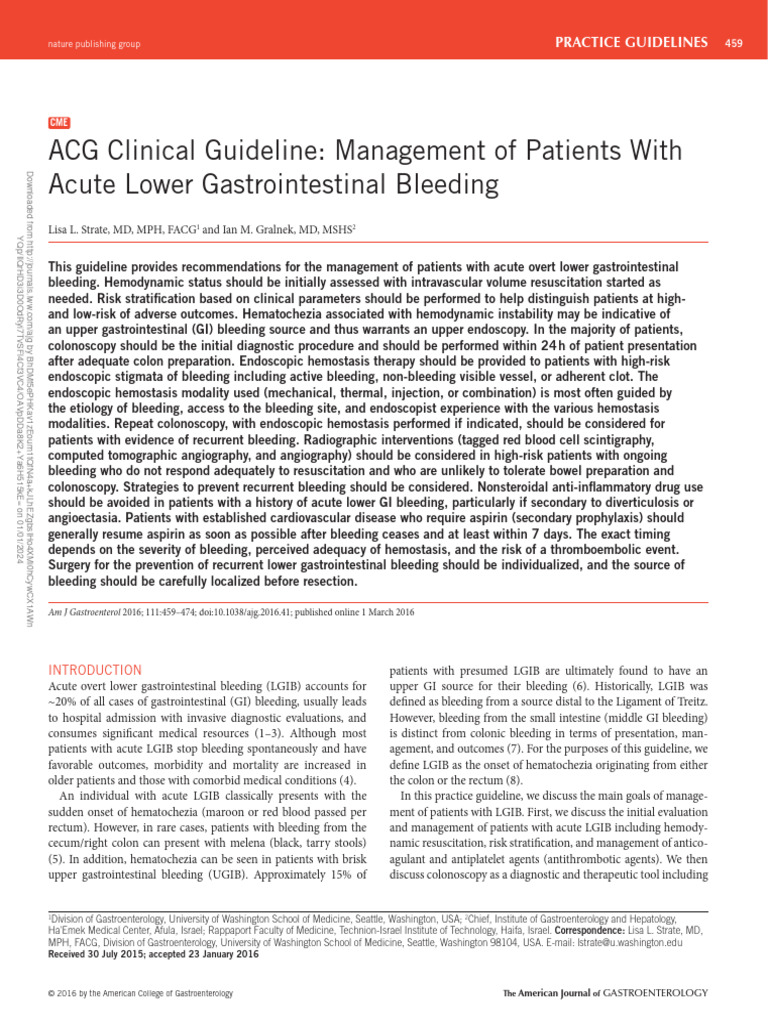 Acg Clinical Guideline Management of Patients.14 | PDF | Colonoscopy ...