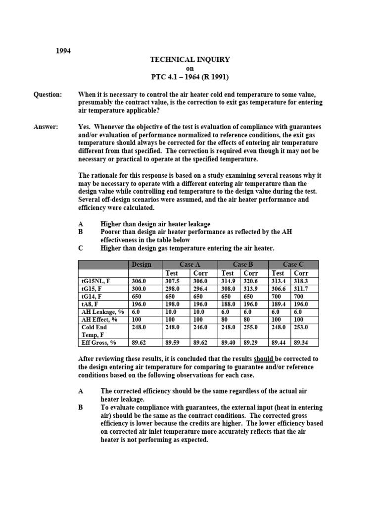 1994 Technical Inquiry On PTC 4.1 - 1964 (R 1991) : Design Case A Case ...