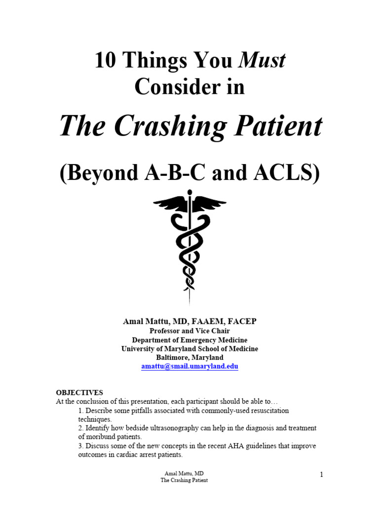 13.MATTU Crashing Patient | PDF | Cardiopulmonary Resuscitation ...