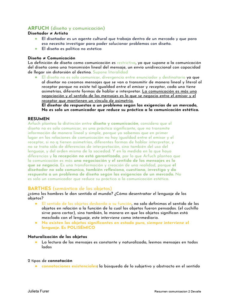 Resumen Final Comu II Julieta Furer | PDF | Comunicación | Imagen