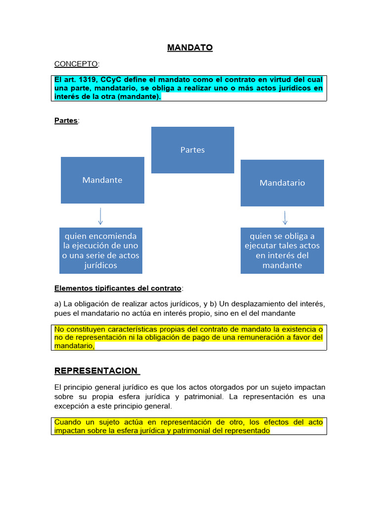 Conceptos Clave del Mandato y Representación | PDF | Ley común ...