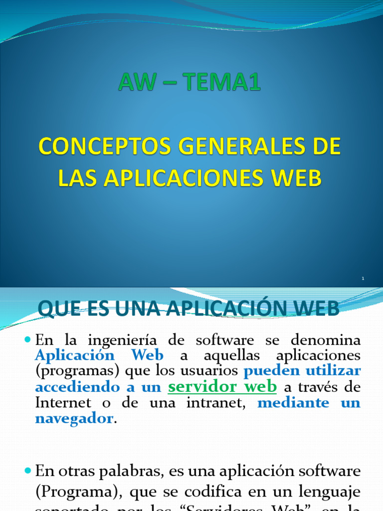 1.1 - Aplicaciones Web | PDF | Aplicación web | Software de la aplicacion
