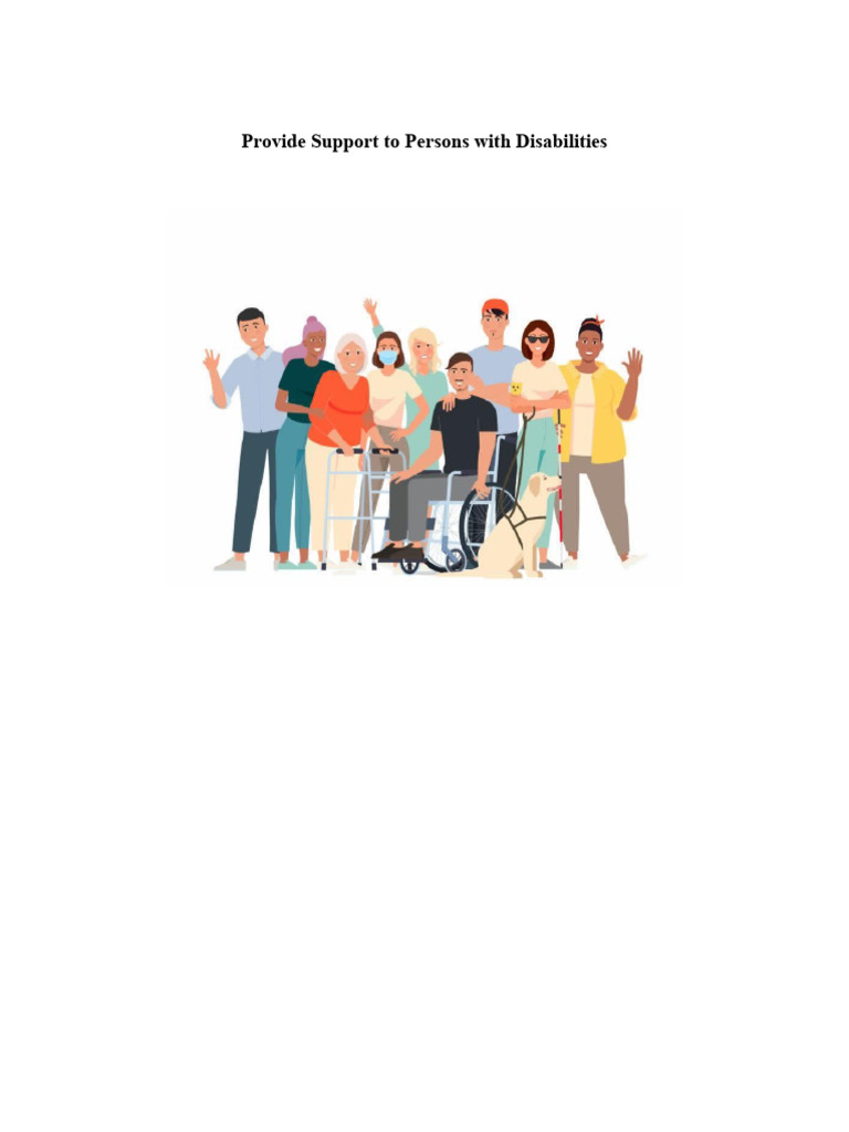 Provide Support to Person With Disabilities | PDF | Disability | Visual ...