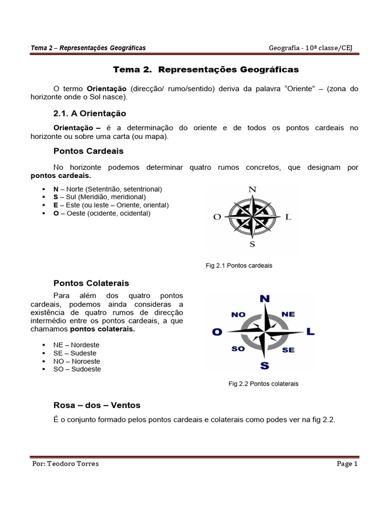 Tema 2. Representações Geográficas - Full | PDF | Geografia | Mapa