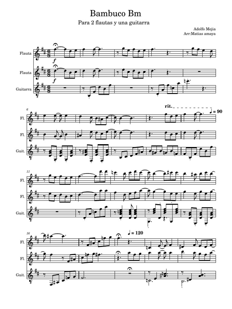 BAMBUCO BM - Adolfo Meja-Partitura y Partes | PDF