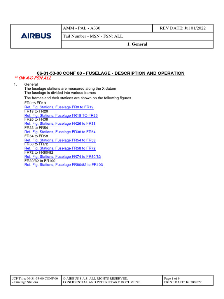 Fuselage Stations Overview A330 | PDF | Airliner | Aircraft