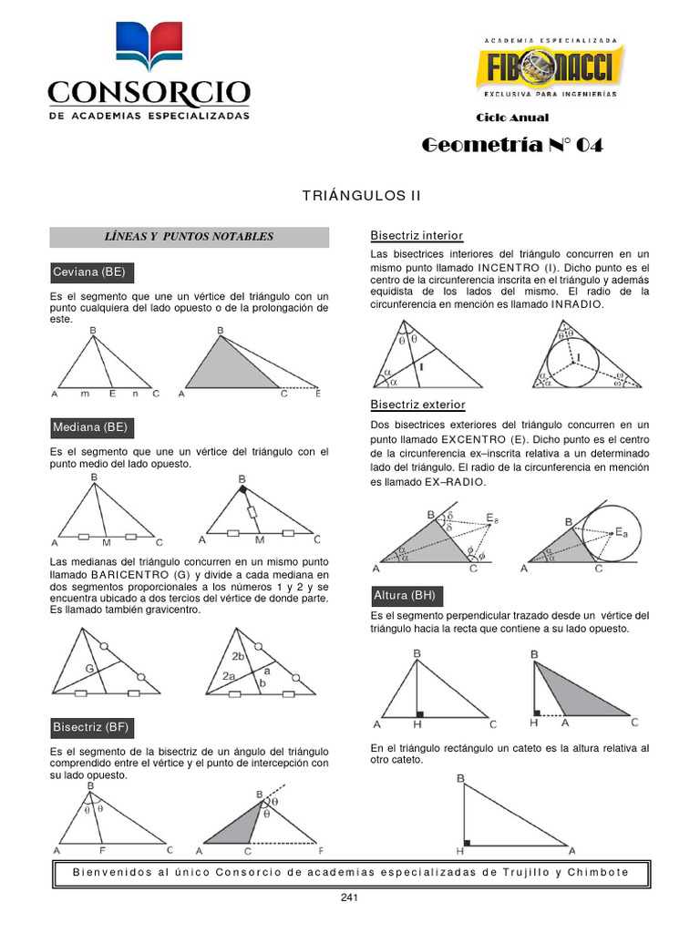 Geo. (04) Triángulos Ii FN 241 - 246 | PDF | Triángulo | Geometría ...