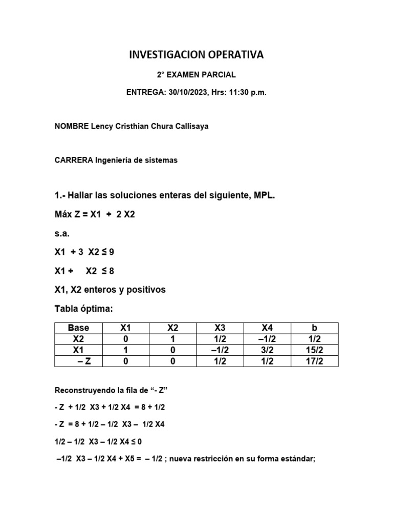 Segundo Parcial Ioi II 2023 | PDF