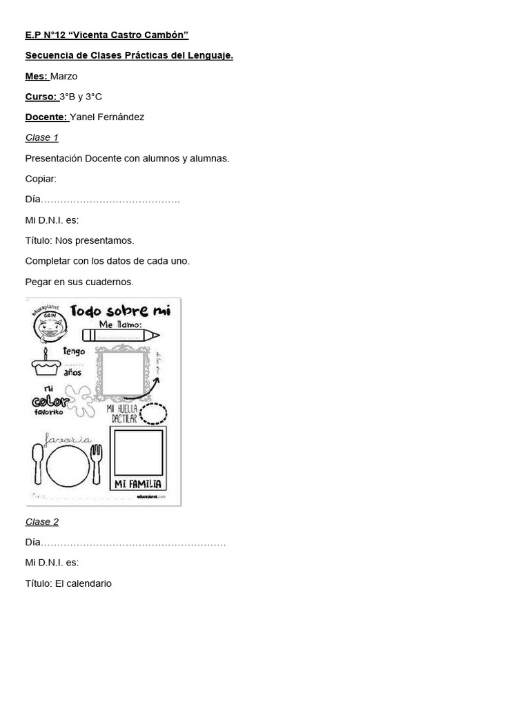 secuencia de actividades tercer grado PDL Marzo | Descargar gratis PDF ...