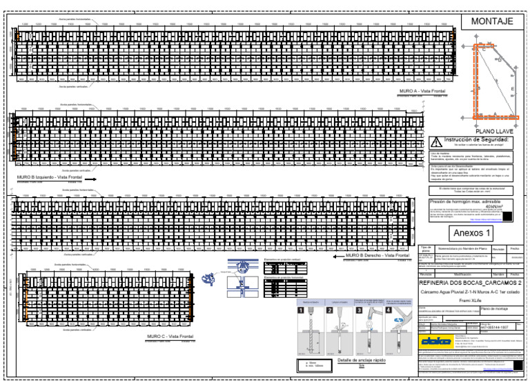 Plano de Montaje de Muros Perimetrales | PDF | Material compuesto | Ingeniería de Edificación