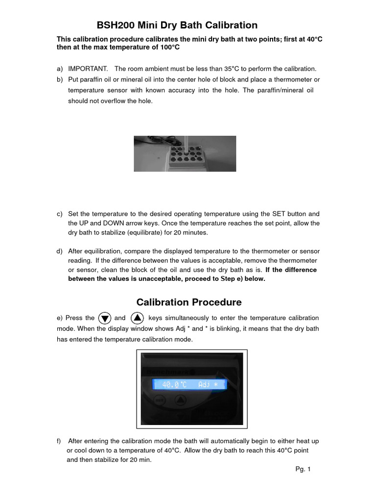 BSH200 Mini Dry Bath Calibration Procedure | Download Free PDF ...