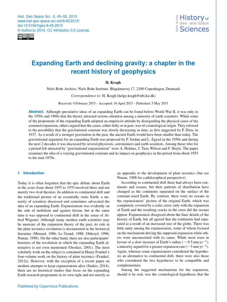 Expanding Earth and Declining Gravity A Chapter in | PDF | Plate ...