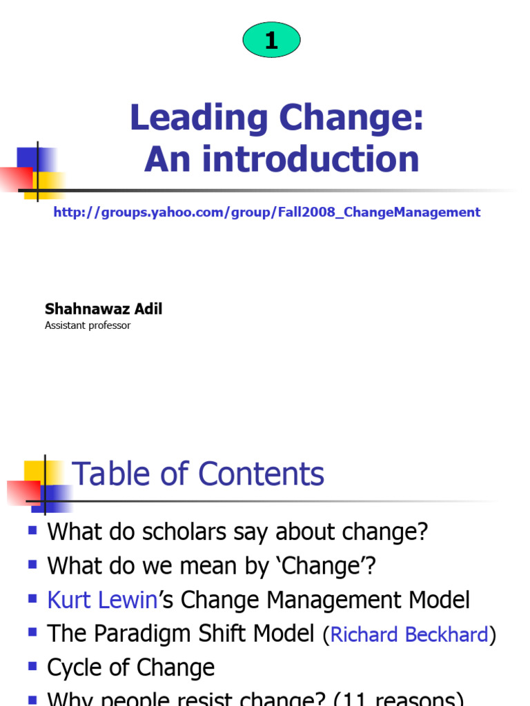 Lecture 4A Change Management - An Introduction | PDF | Change ... Lecture 4A Change Management - An Introduction | PDF | Change ...