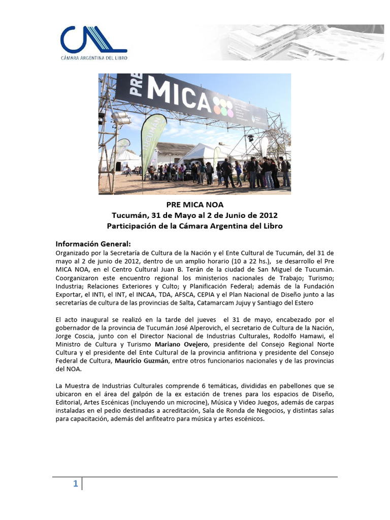 Informe PreMICA NOA 2012 | PDF