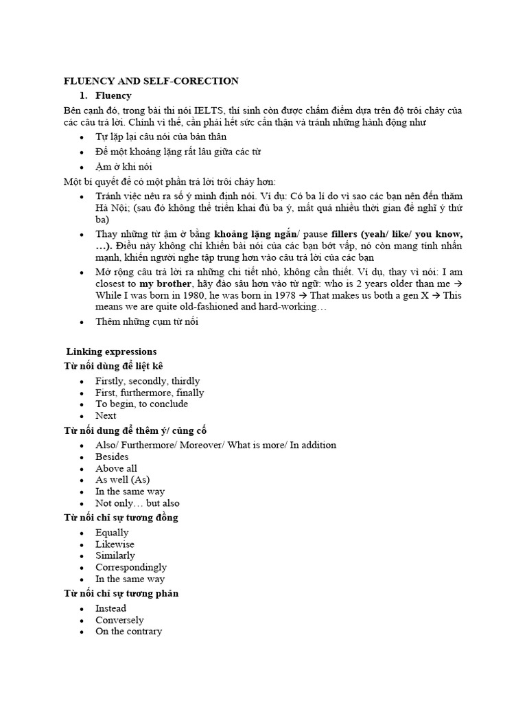 Fluency and Self-Correction | PDF