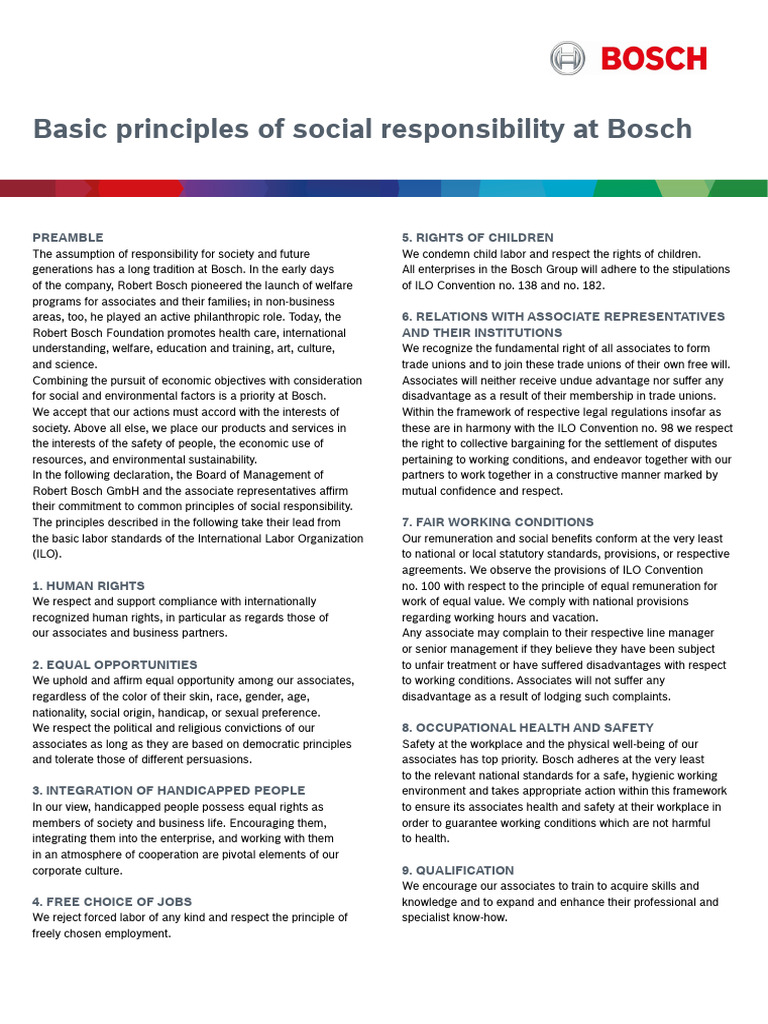 Basic Principles of Social Responsibilities | PDF | Occupational Safety ...
