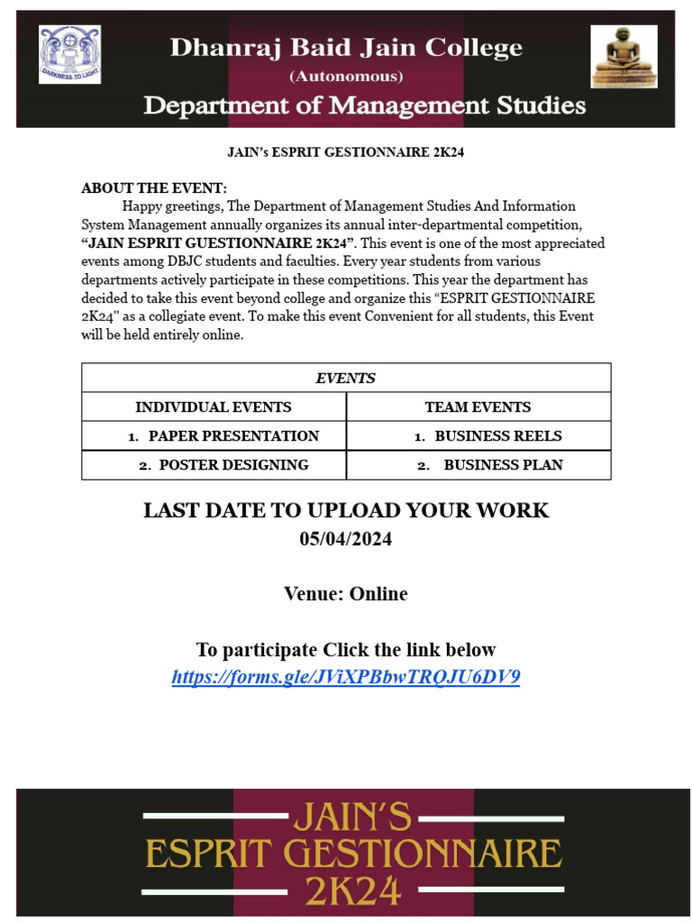 JAIN's ESPRIT GESTIONNAIRE 2K24 | PDF | Mass Media | Public Sphere