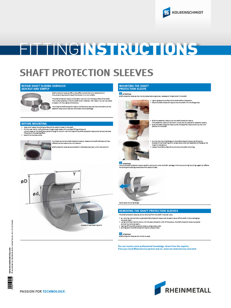 Mounting of Shaft Protection Sleeves | PDF