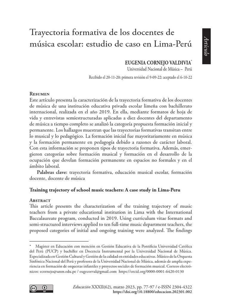 Formación Docente Musical en Lima | PDF | Enseñando | Maestros
