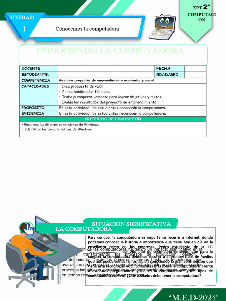 Ficha De Actividad Ept 2 Semana 1 Pdf Hardware De La Computadora