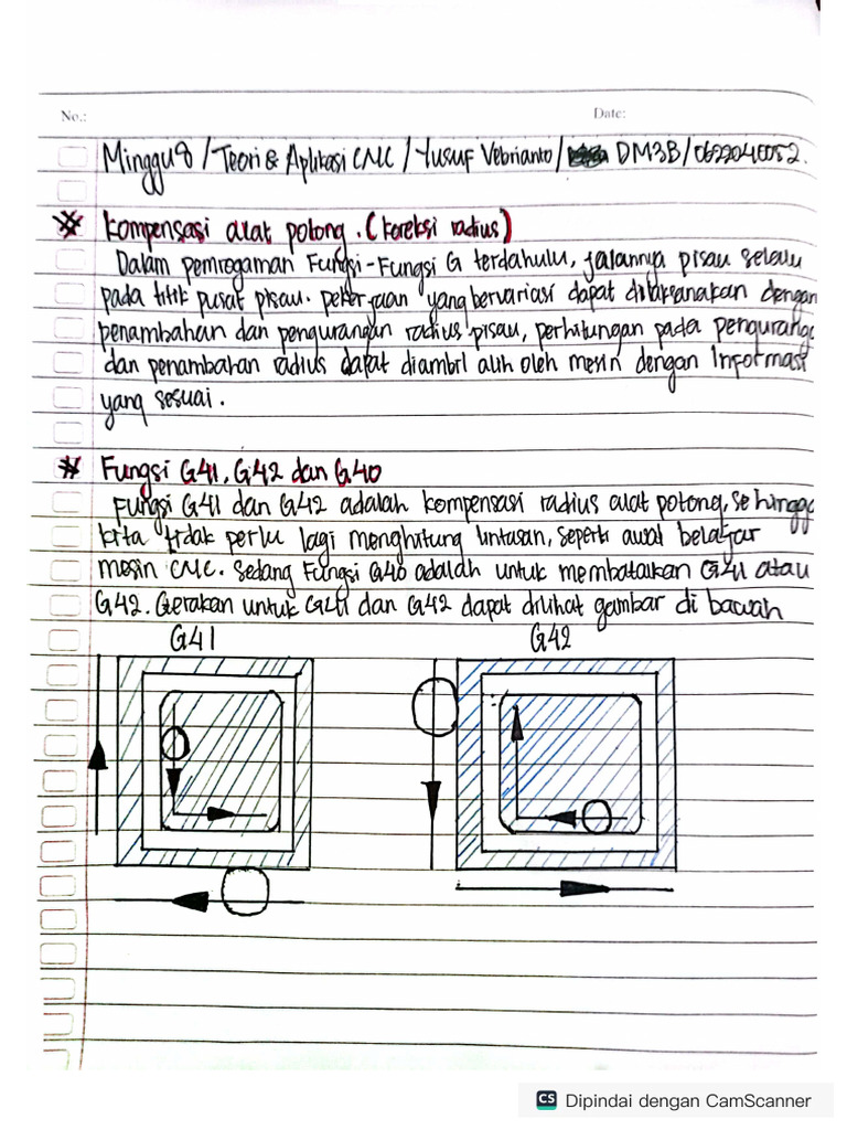Minggu 8 Teoriaplikasi CNC (YUSUF V - DM3B - 0622040052) | PDF