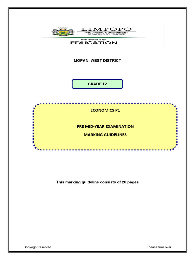2024 Pre Mid Year Exam Marking Guidelines 12 | PDF | Taxes | Balance Of ...