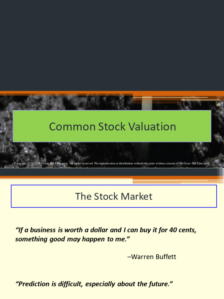 Common Stock Valuation | PDF | Free Cash Flow | Equity (Finance)