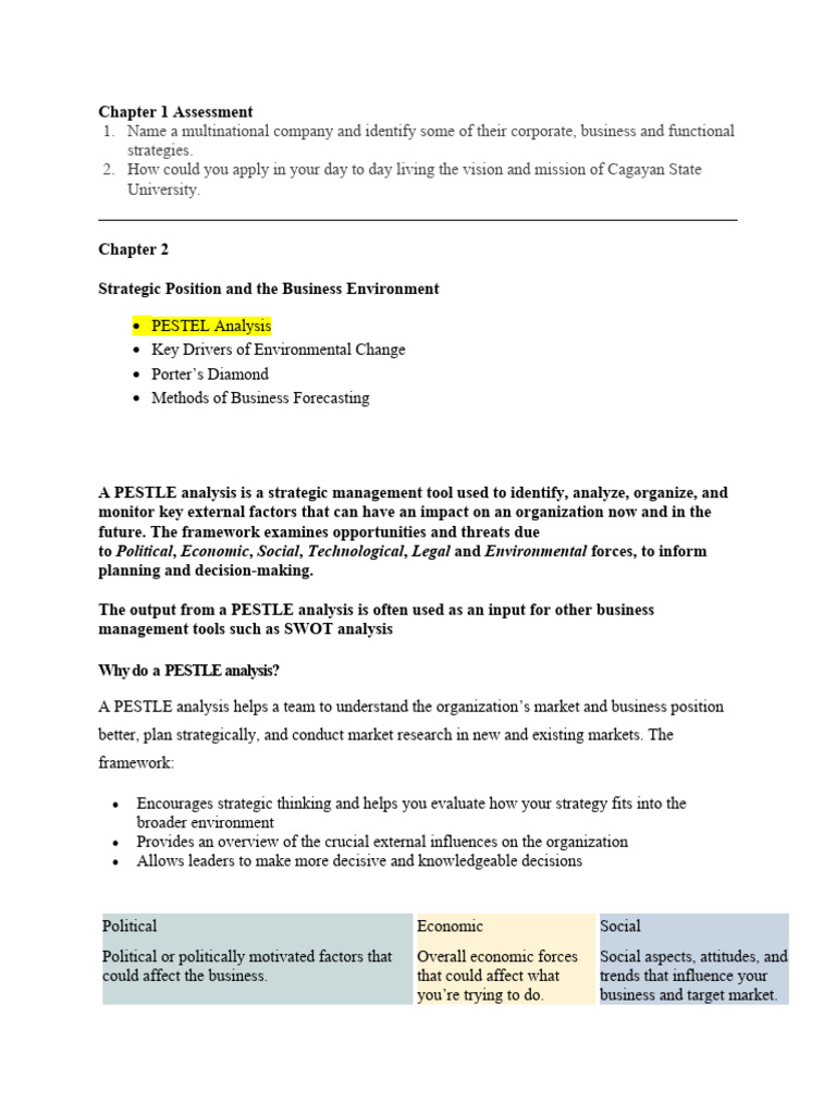 Pestel and Swot | PDF | Strategic Management | Policy