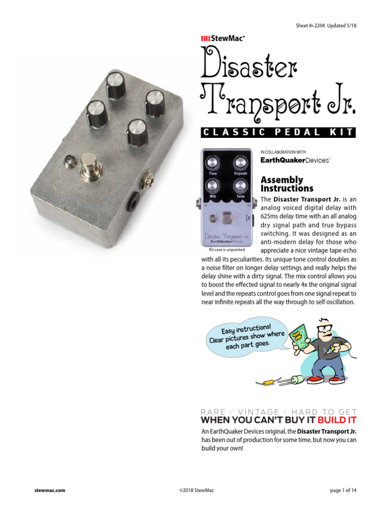 Disaster Transport JR Pedal Kit Instructions | PDF | Rectifier | Capacitor