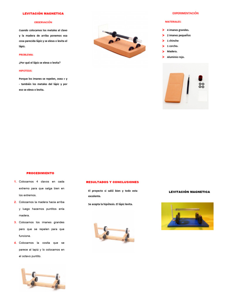 Triptico Levitacion Magnetica | PDF