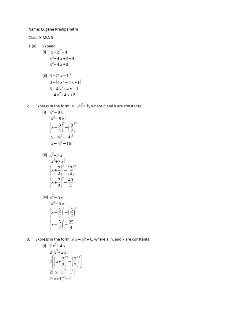 Math Studies | Download Free PDF | Quadratic Equation | Mathematical Analysis