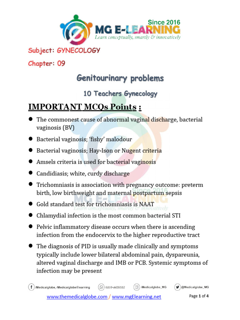 Chapter 9 Genitourinary Problems | PDF | Gynaecologic Disorders ...