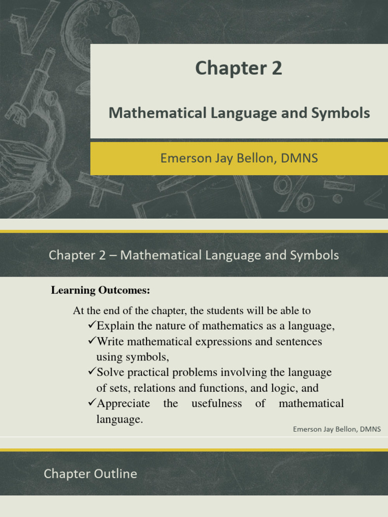 Chapter 2 - Mathematical Language | PDF | Numbers | Set (Mathematics)