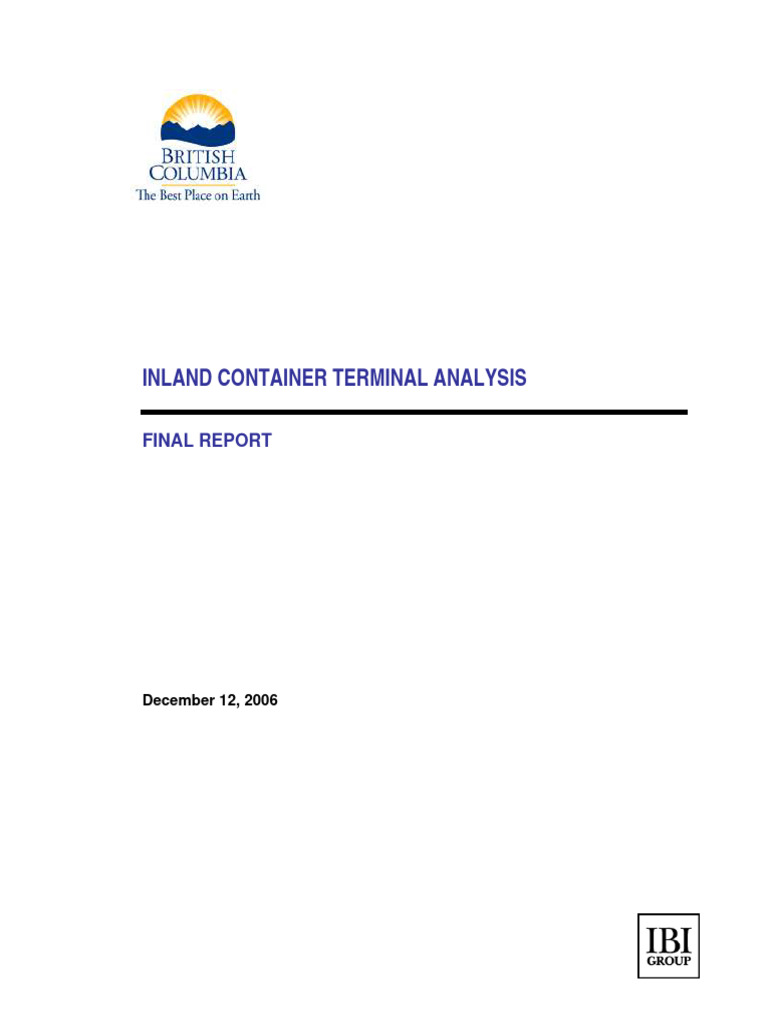 Inland Container Terminal Analysis Final | PDF | Containerization ...