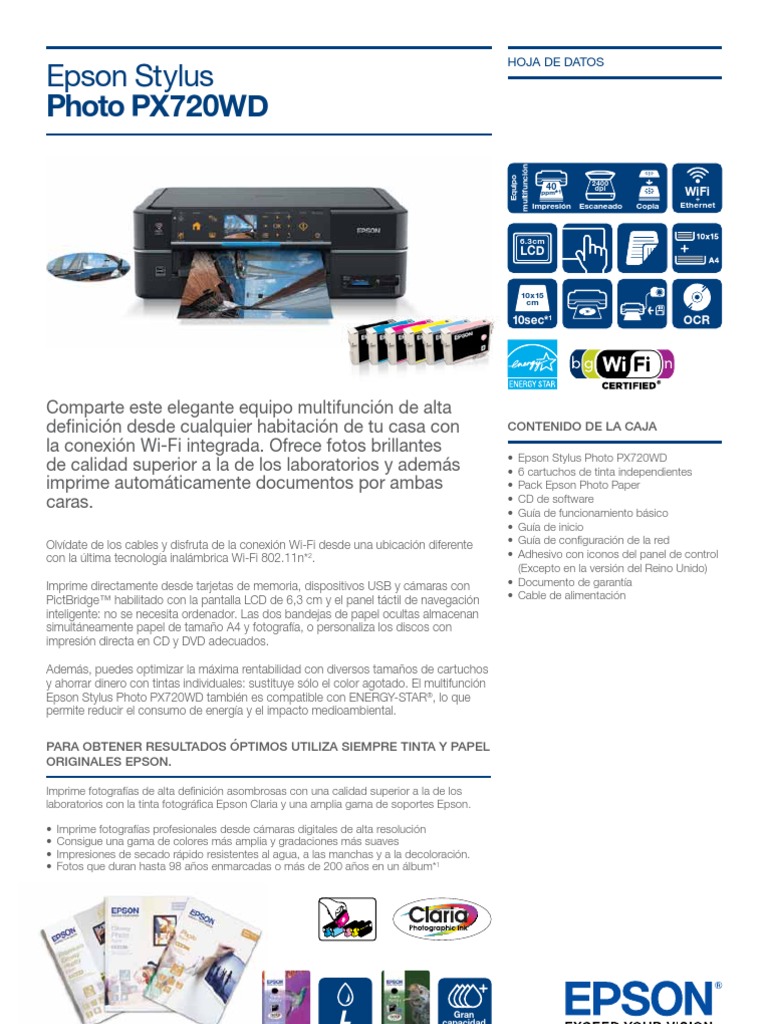 Epson Stylus Photo Px720wd | Wifi | Impresora (Computación) | Prueba ...