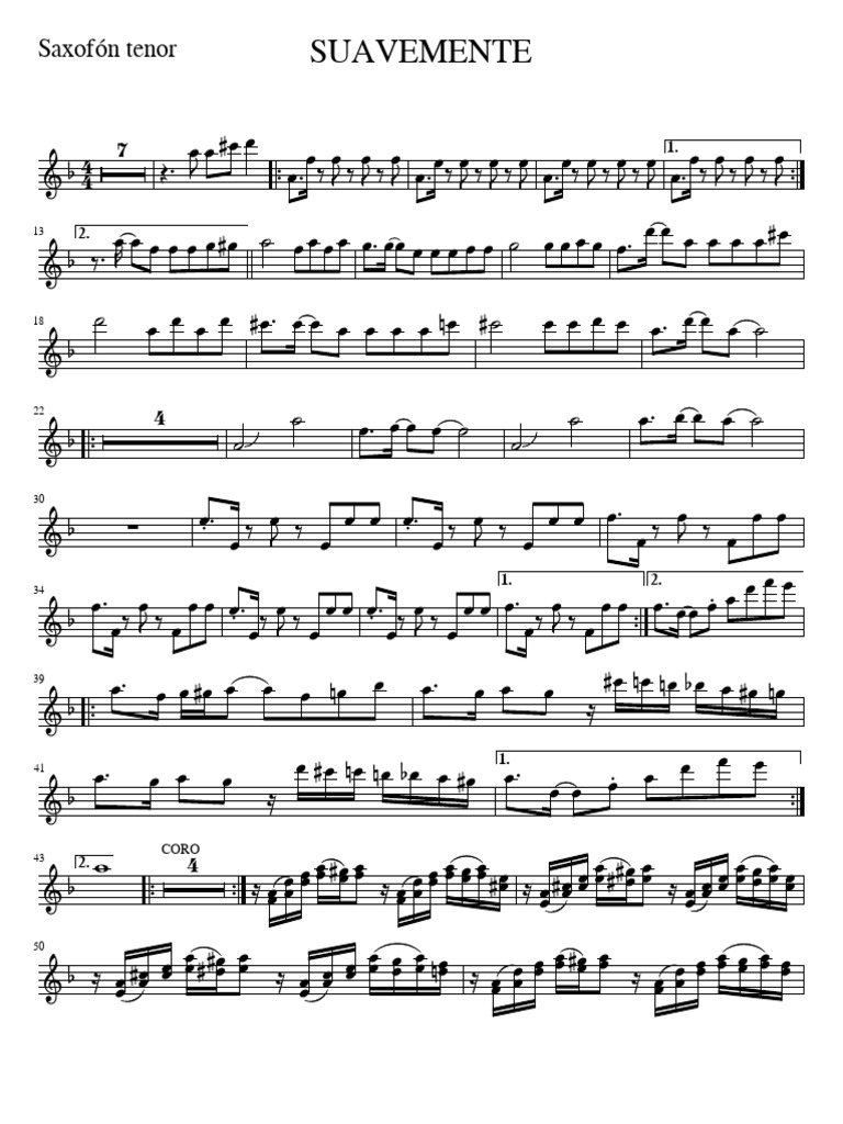 SUAVEMENTE-Saxofón Tenor | PDF