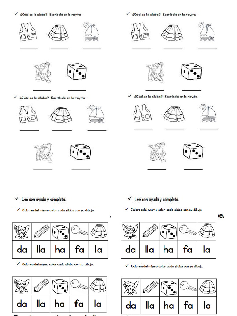 Ejercicios Silabas Con e | PDF