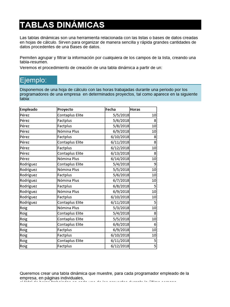 01 Tabla Dinamicas - Teoria | PDF | Hoja de cálculo | Microsoft Excel