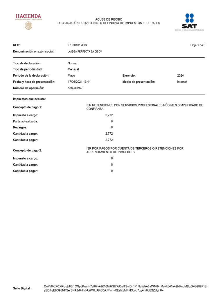 Pago de Isr Ret Mayo 2024 | PDF | Impuesto sobre la renta | Bancos
