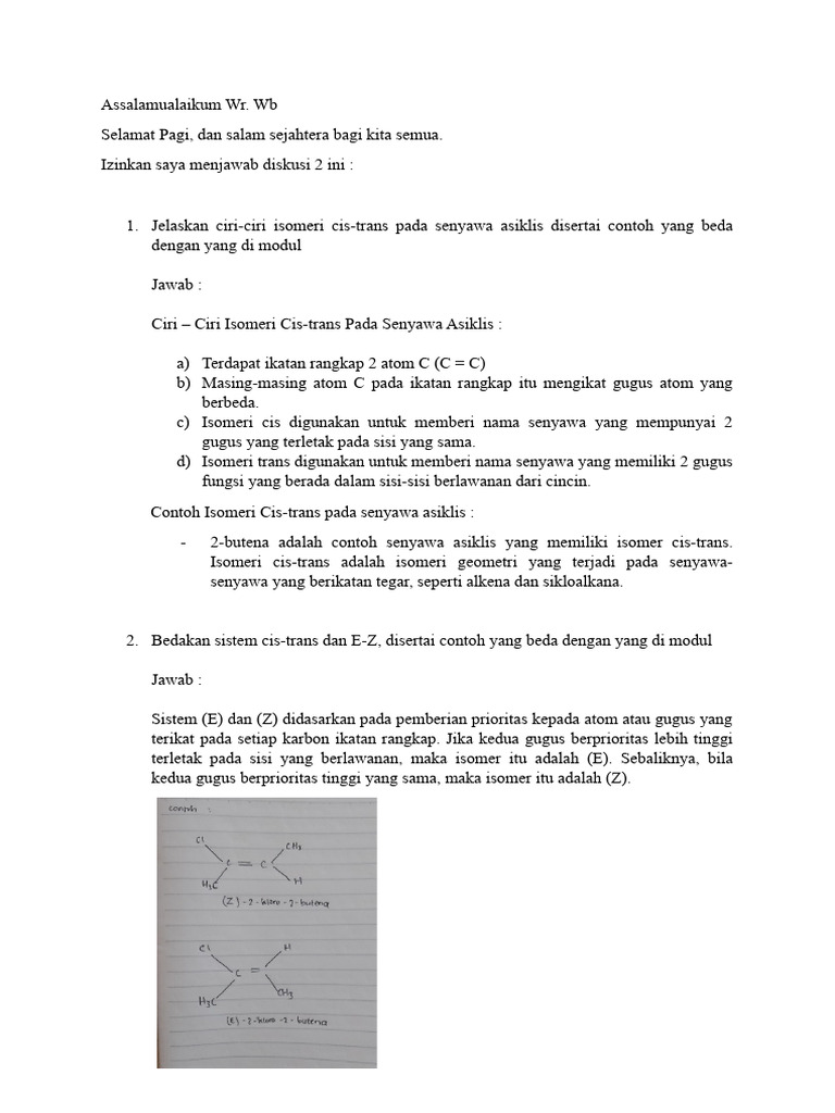 Jawaban Diskusi 2 (Kimia Organik 1) | PDF