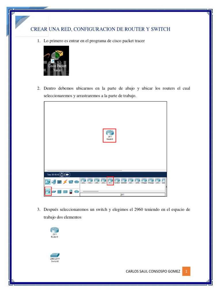 Configuracion de Una Red Con Routers y Switch | PDF | Enrutador (Computación) | Red de arquitectura