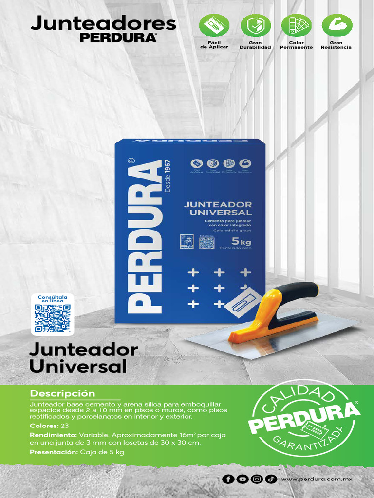 Junteador Universal para Pisos y Muros | PDF | Agua | Cemento