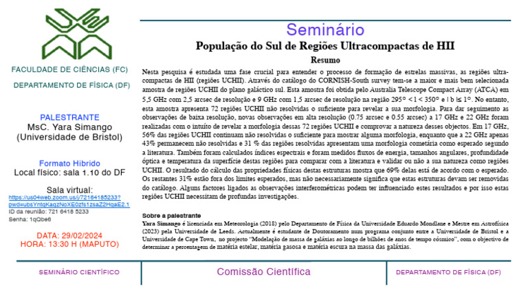 Resumo Seminario MSC Yara Simango 29 02 2024 | PDF | Astronomia ...