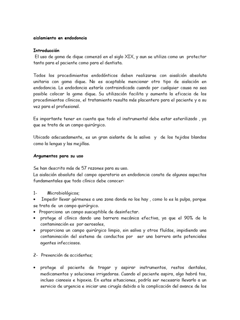 +aislamiento Endo | PDF | Odontología | Boca