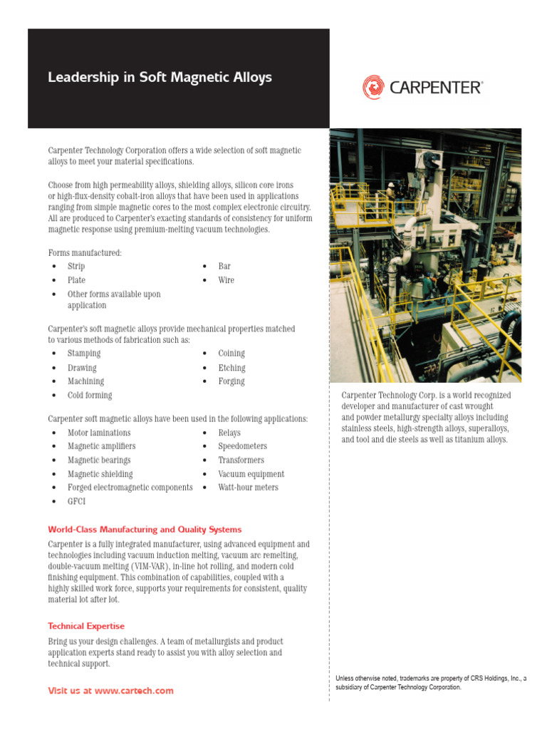 Carpenter Softcore Irons | PDF | Heat Treating | Iron