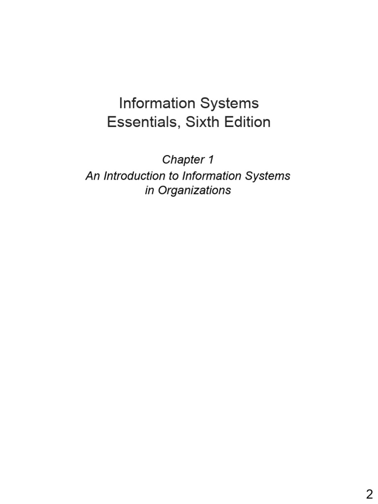 Chapter1 - ISessentialsStairReynolds | PDF | Information System | Information